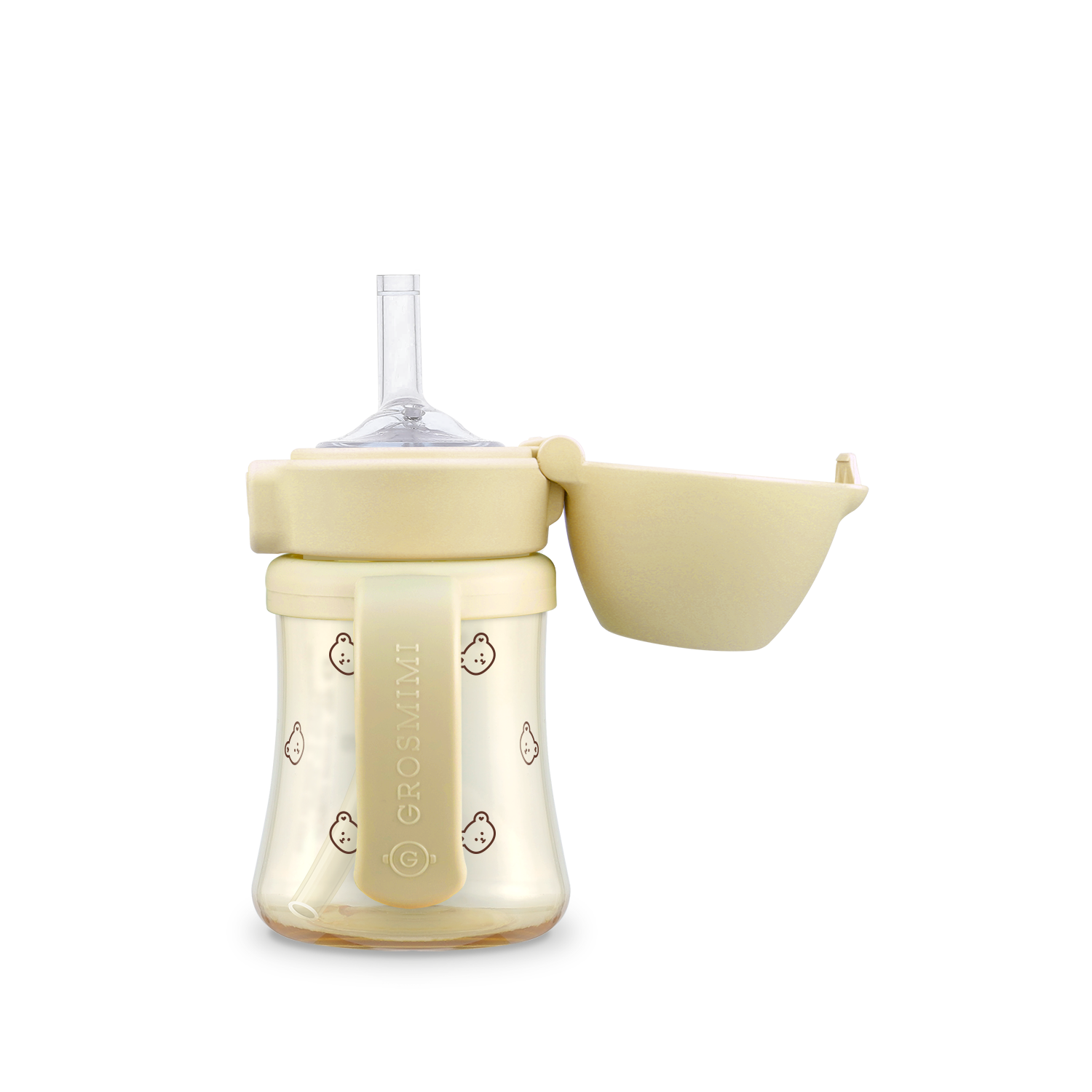 PPSU Straw Cup 200ml with Steel-Free One Touch Cap (Dotgom) - GROSMIMI