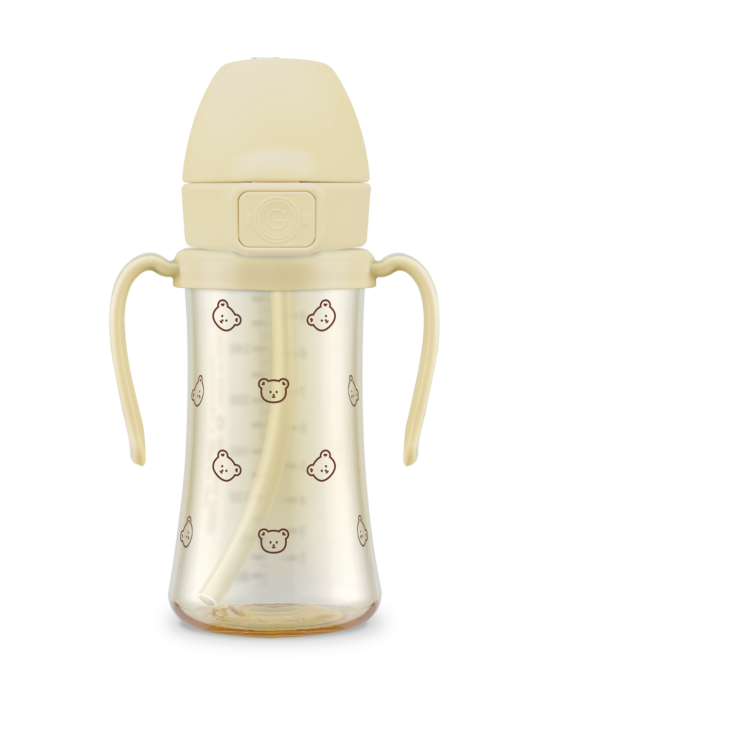 PPSU Straw Cup 300ml with Steel-Free One Touch Cap (Dotgom) - GROSMIMI