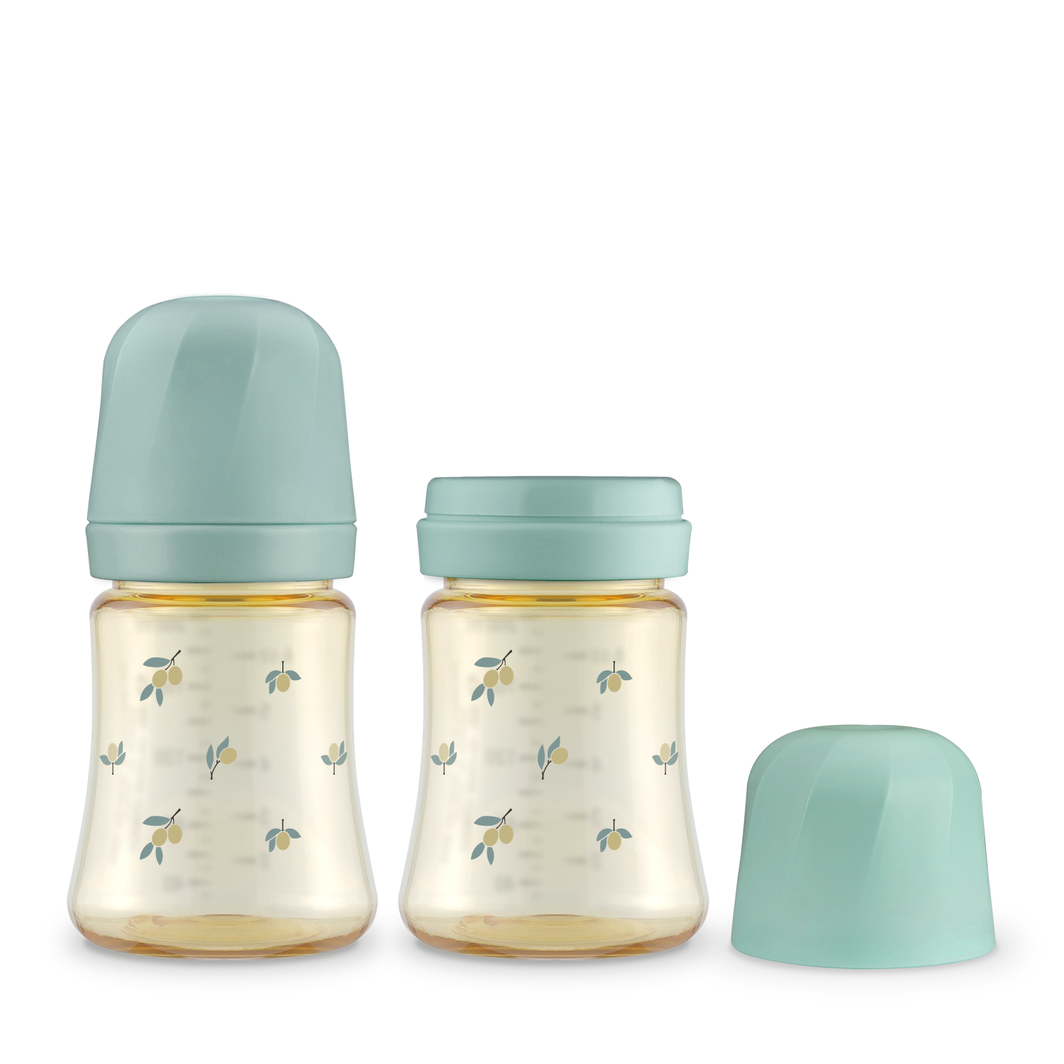 PPSU Feeding Bottle 200ml Twin Pack (without teat, Olive) - GROSMIMI